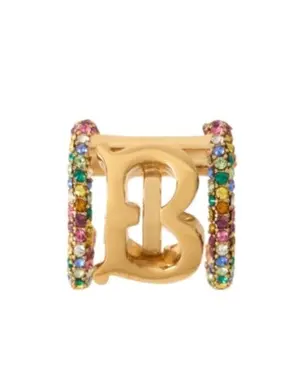 Burberry Monogram Motif Ear Cuff With Crystal Embellishments - Yellow
