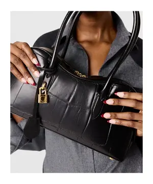 Stella McCartney Ryder Embossed Shoulder Bag - Black