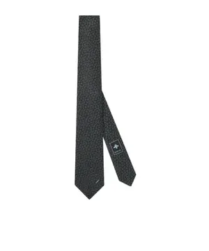 Gucci Jacquard Embroidered Neck Tie - Black