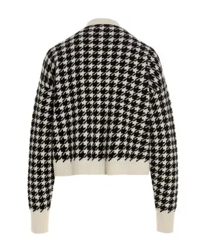 Miu Miu Houndstooth Knit Cashmere Cardigan