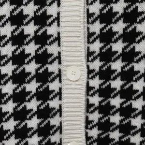 Miu Miu Houndstooth Knit Cashmere Cardigan
