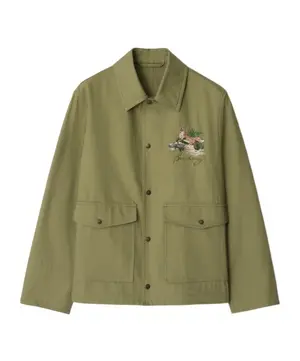 Burberry Fox Logo Embroidered Press-stud Jacket