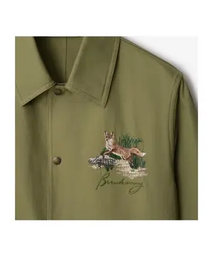 Burberry Fox Logo Embroidered Press-stud Jacket