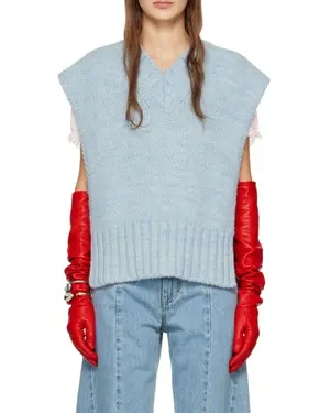 MAISON MARGIELA V-neck Ribbed Knit Vest