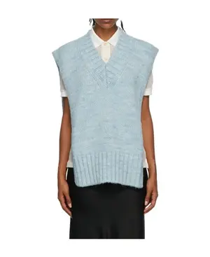 MAISON MARGIELA V-neck Ribbed Knit Vest