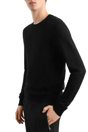 Dolce & Gabbana Silk Crew Neck Jumper - Black