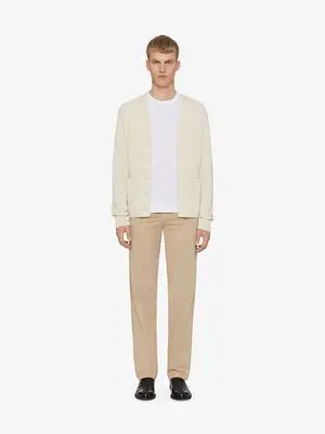 Givenchy Button-up Knit Cardigan With Raised 4g Logo - Ivory