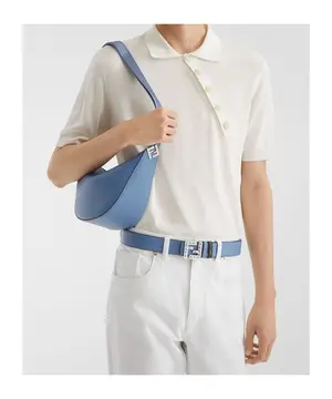 Fendi Leather Messenger Bag - Blue