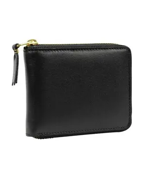 Comme Des Garçons Zip-up Leather Wallet - Black