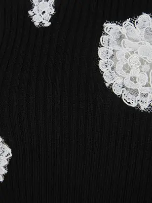 Ermanno Scervino Off-the-shoulder Lace Trimmed Knit Top