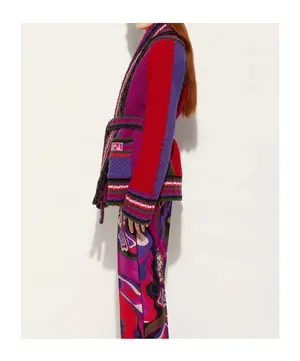 Emilio Pucci Oversized Colorblock Cardigan With Shawl Collar