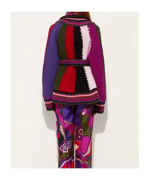 Emilio Pucci Oversized Colorblock Cardigan With Shawl Collar