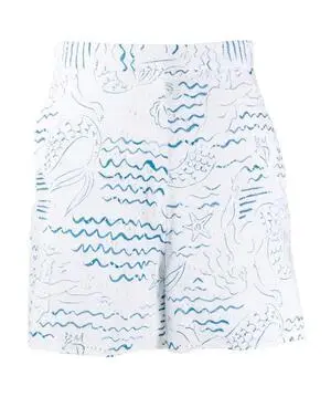 Kenzo High-waisted Printed Shorts - White