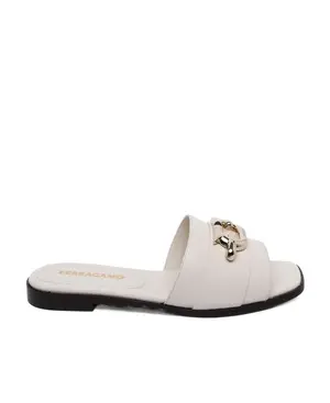 FERRAGAMO Horsebit Detail Slide Sandals