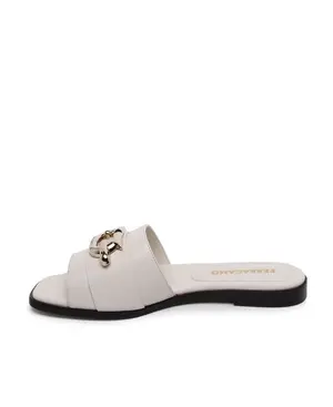 FERRAGAMO Horsebit Detail Slide Sandals