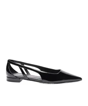STUART WEITZMAN Cutout Pointed Toe Flats - Black