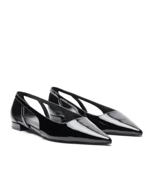 STUART WEITZMAN Cutout Pointed Toe Flats - Black