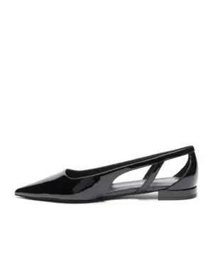 STUART WEITZMAN Cutout Pointed Toe Flats - Black