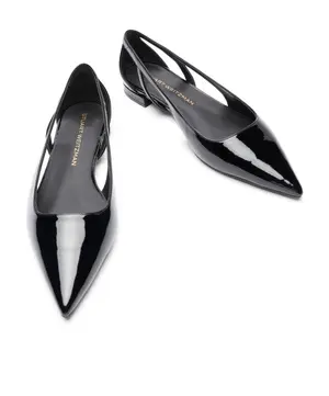 STUART WEITZMAN Cutout Pointed Toe Flats - Black
