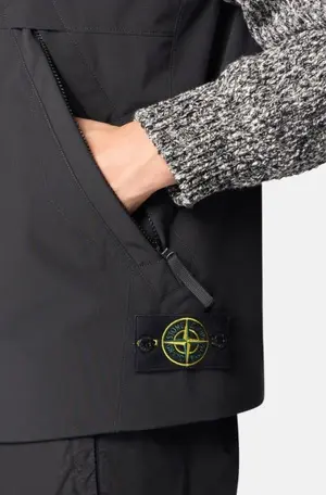 Stone Island Logo Patch Zipped Vest - Black