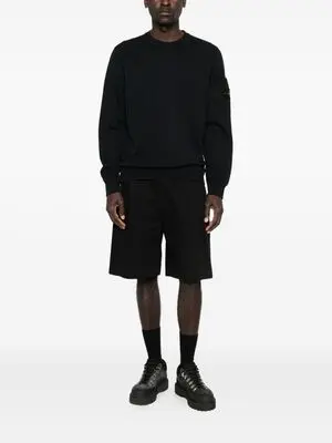 Stone Island Logo Patch Crewneck Sweatshirt - Navy Blue