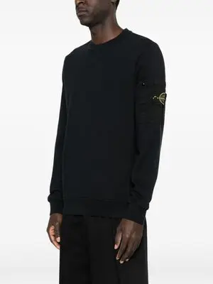 Stone Island Logo Patch Crewneck Sweatshirt - Navy Blue