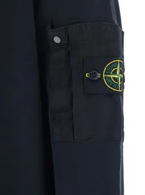 Stone Island Logo Patch Crewneck Sweatshirt - Navy Blue