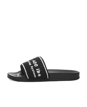 Off-White Textured Logo Strap Slides - Black