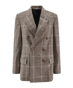 Brunello Cucinelli Checked Double-breasted Blazer - Multicolor