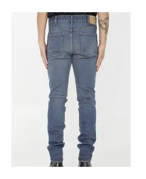 Celine Skinny Jeans In Trail Wash Denim