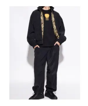Versace Round Toe Lace-up Low-top Sneakers - Black