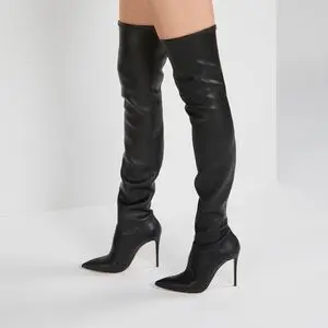 Casadei Julia Over-the-knee Stiletto Boots - Black