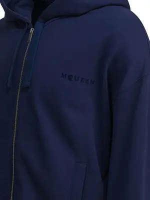 Alexander McQueen Logo Embroidered Zip-up Hoodie
