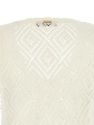 TWINSET Pearl Embellished Knit Tank Top