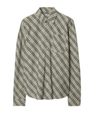 Burberry Long Sleeved Check Detailed Shirt
