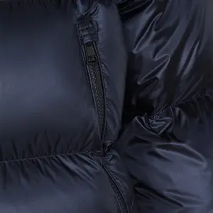 Moncler Hooded Zip-up Puffer Jacket With Trimmed Pockets - Midnight Blue