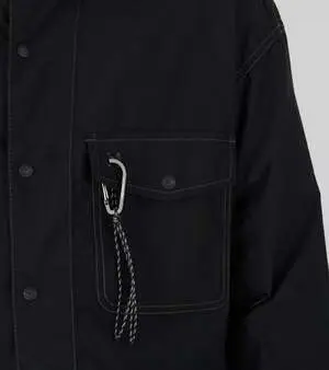 AND WANDER Cordura Cotton Ripped Shirt Jacket - Black