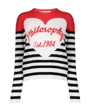 Philosophy Di Lorenzo Serafini Striped Crewneck Jumper - Black