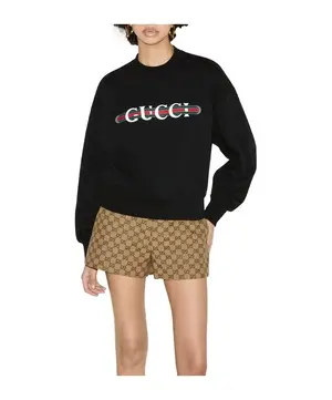 Gucci Logo Print Sweatshirt - Black