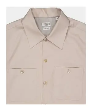 Brunello Cucinelli Collared Long-sleeve Shirt - Light Beige