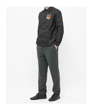 Maison Kitsuné Long Sleeve Casual Jacket With Fox Motif - Black