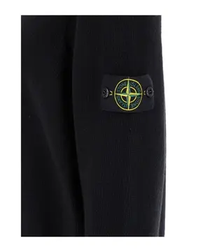 Stone Island Logo Patch Crewneck Sweatshirt - Black