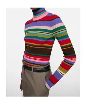 Acne Studios Striped Pattern Turtleneck Sweater - Multi-color