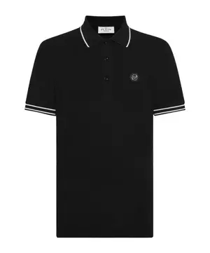 Philipp Plein Logo Patch Straight Hem Polo Shirt