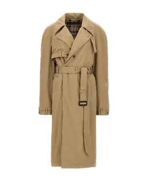 Balenciaga Belted Trench Coat - Brown
