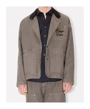 Kenzo Chainstitch' Workwear Jacket In Washed Cotton