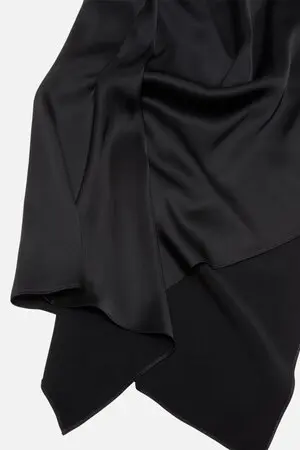 Acne Studios Asymmetrical Draped Midi Dress With Fringes