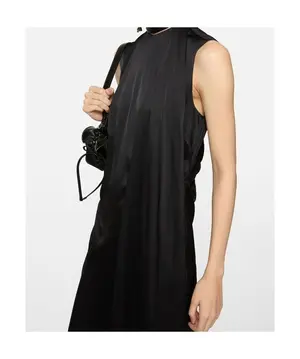 Acne Studios Asymmetrical Draped Midi Dress With Fringes