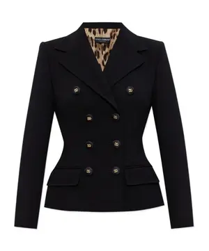 Dolce & Gabbana Double-breasted Blazer With Notched Lapel - Black