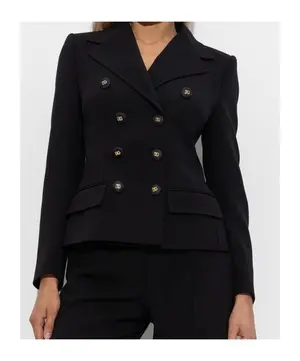 Dolce & Gabbana Double-breasted Blazer With Notched Lapel - Black